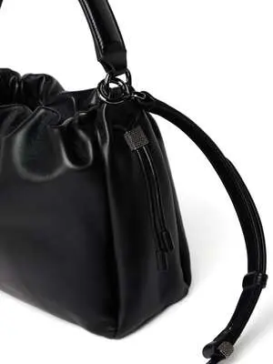 Brunello Cucinelli Leather Bucket Bag - Black