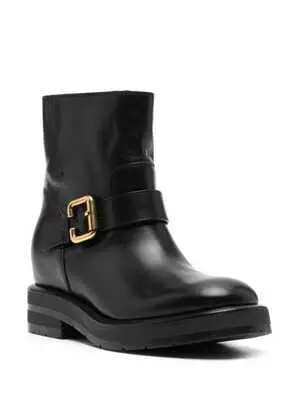 Chloé Leather Ankle Boots - Black