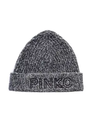 Pinko Embroidered-logo Wool Beanie
