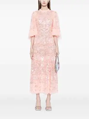 NEEDLE & THREAD Garden Delight Sequin-embellished Dress
