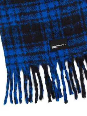 Karl Lagerfeld Checked Knitted Scarf