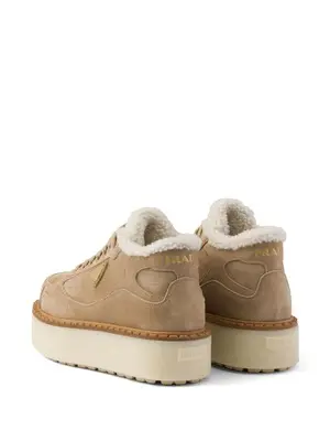 Prada Suede Mid-top Sneakers - Neutrals