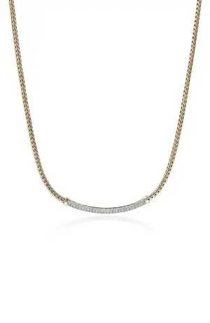 John Hardy John Hardy Sterling Silver Black Diamond Pavé Chain Necklace Gold