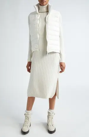 Eleventy Long Sleeve Virgin Wool & Cashmere Turtleneck Sweater Dress