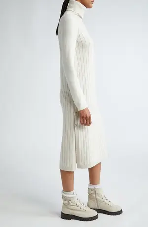 Eleventy Long Sleeve Virgin Wool & Cashmere Turtleneck Sweater Dress
