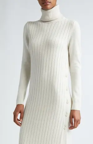 Eleventy Long Sleeve Virgin Wool & Cashmere Turtleneck Sweater Dress