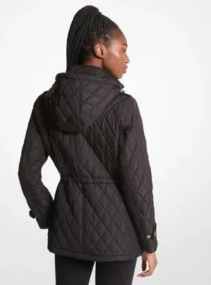 Michael Kors Quilted Hooded Jacket - Black