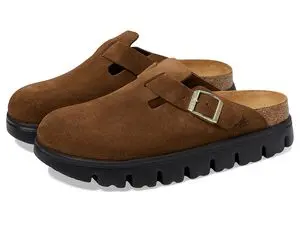 BIRKENSTOCK Birkenstock Boston Chunky Clog Suede Sandals Beige
