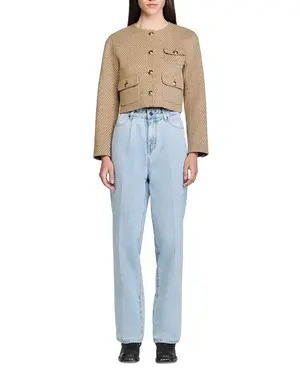 Sandro Stanford Cropped Jacket - Beige