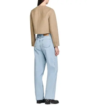 Sandro Stanford Cropped Jacket - Beige