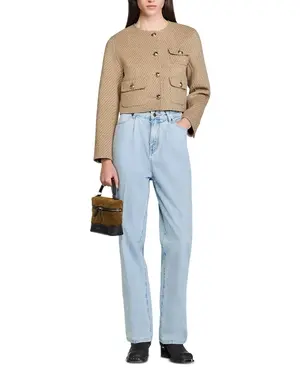 Sandro Stanford Cropped Jacket - Beige