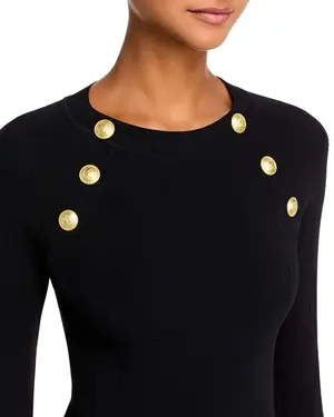 L'Agence Gretchen Knit Top - Black/gold