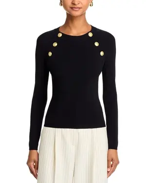 L'Agence Gretchen Knit Top - Black/gold