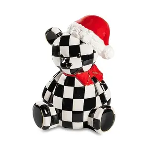 MACKENZIE-CHILDS Courtly Santa Bear Cookie Jar - Multi