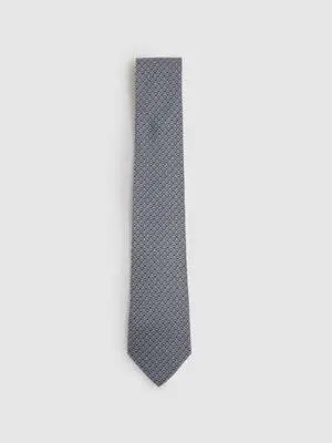 REISS Orta Silk Tie - Navy