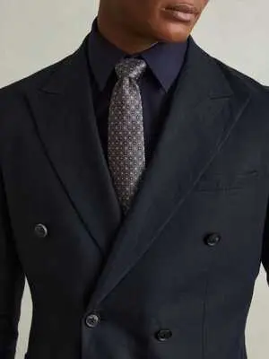 REISS Pelosa Floral Neck Tie - Grey