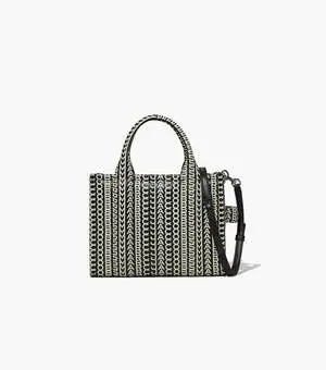 Marc Jacobs The Monogram Leather Small Tote Bag Black/white