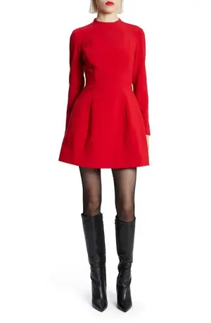 Bardot Delphi Long Sleeve Mini Dress - Deep Red