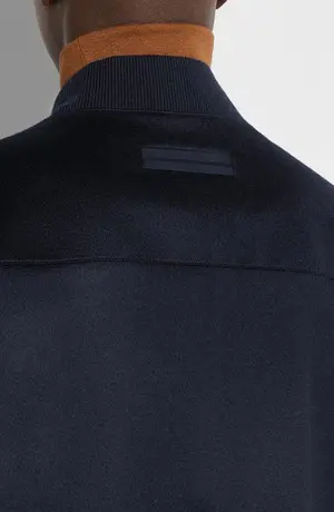 Zegna Oasi Cashmere Elements Water Repellent Bomber Jacket - Navy