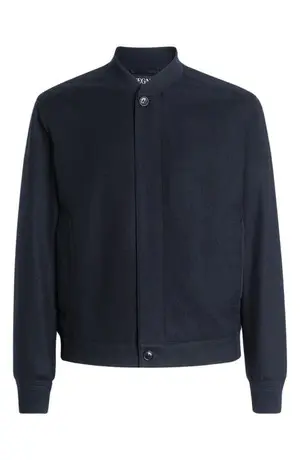 Zegna Oasi Cashmere Elements Water Repellent Bomber Jacket - Navy
