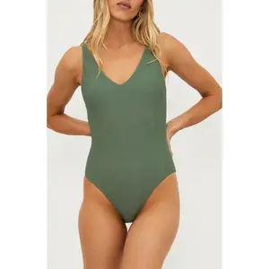 Beach Riot Reese Rib One-piece Swimsuit - Sage