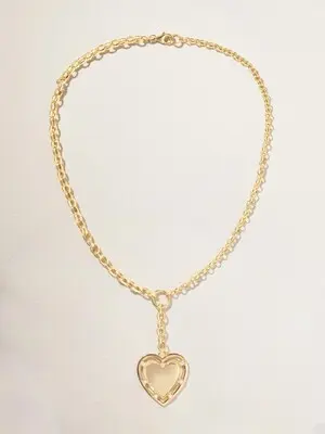 FOUNDRAE Heart Token Love Diamond Necklace - Gold