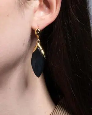 Alexis Bittar Alexis Bittar Luminous Lucite Petal Leverback Earrings Black