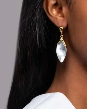 Alexis Bittar Alexis Bittar Luminous Lucite Petal Leverback Earrings Silver
