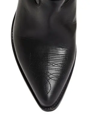 GOLDEN GOOSE Wish Star Pointed Toe Western Boots - Black