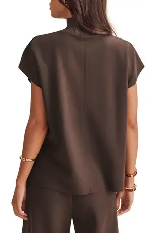 Splendid Winslow Mock Neck Pullover - Java Brown