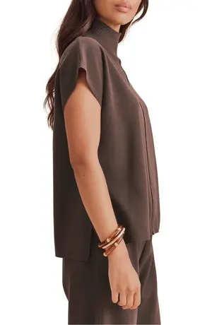 Splendid Winslow Mock Neck Pullover - Java Brown