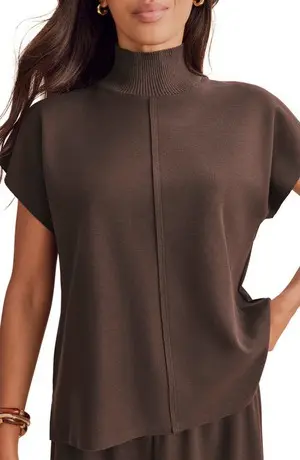 Splendid Winslow Mock Neck Pullover - Java Brown