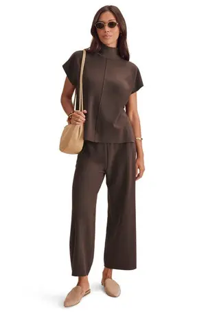 Splendid Winslow Mock Neck Pullover - Java Brown