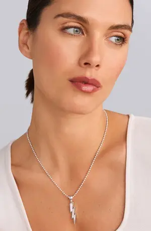 Lagos Caviar Spark Lightning Bolt Diamond Pendant Necklace