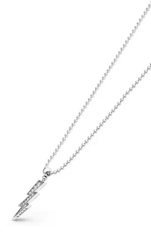 Lagos Caviar Spark Lightning Bolt Diamond Pendant Necklace