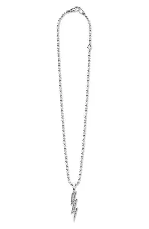 Lagos Caviar Spark Lightning Bolt Diamond Pendant Necklace