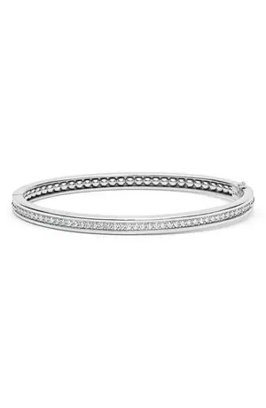 Lagos Caviar Spark Diamond Bangle Bracelet - Silver