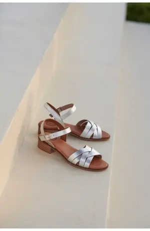 Penelope Chilvers Shepherdess Ankle Strap Sandal - Silver