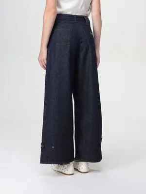 Emporio Armani Wide Leg Jeans With Button Detailed Cuffs