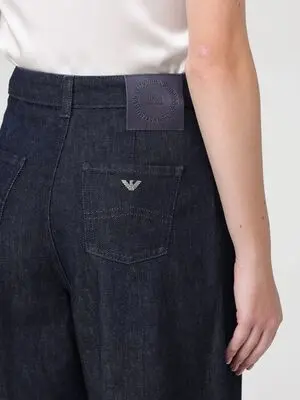 Emporio Armani Wide Leg Jeans With Button Detailed Cuffs