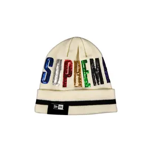 Supreme X New Era Sequin Beanie - Cream