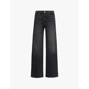 Paige Anessa Wide-leg Jeans - Viper Black Distressed