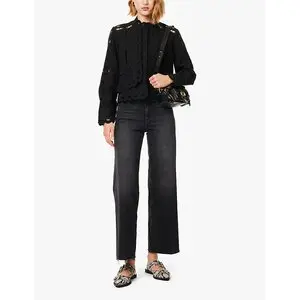 Paige Anessa Wide-leg Jeans - Viper Black Distressed