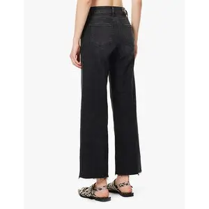 Paige Anessa Wide-leg Jeans - Viper Black Distressed