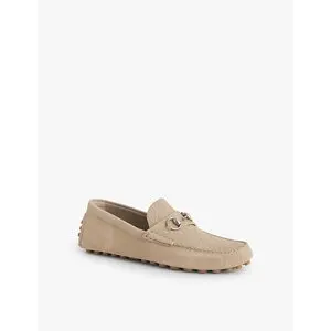 Gucci Monogram-pattern Leather Loafers - Oatmeal