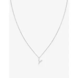 ASTRID & MIYU Initial Pendant Necklace - Rhodium