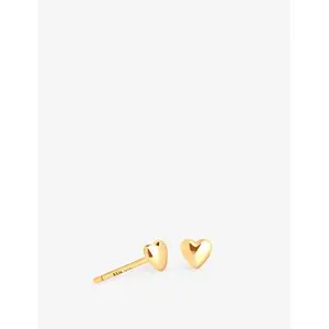ASTRID & MIYU Heart 18ct Yellow Gold-plated Sterling Silver Stud Earrings