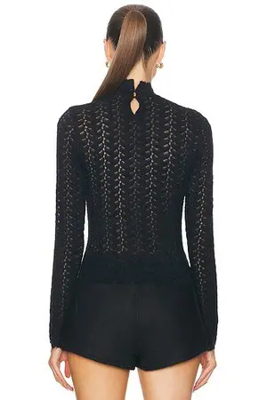 Sablyn Hailey B Cropped Mock Neck Longsleeve Top