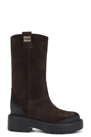Miu Miu Suede Boots Moro