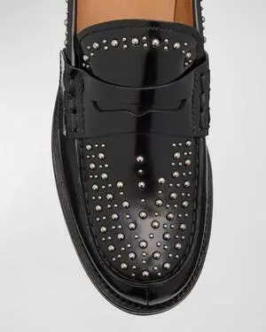 CHURCH & APOS;S Church's Pembrey Studded Penny Loafers - Black